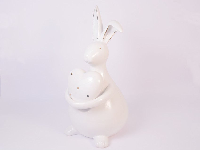 IRA commerce webshop. Dekorativni zec sa srcem; 19.7x16.6x3.5 cm ...